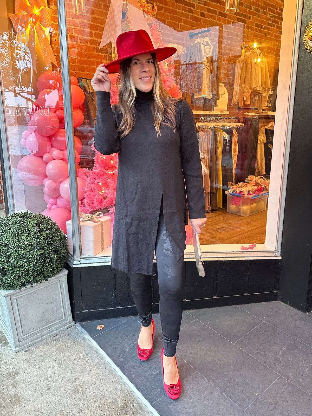 Turtleneck Slit Sweater Dress — Glam Boutique IN